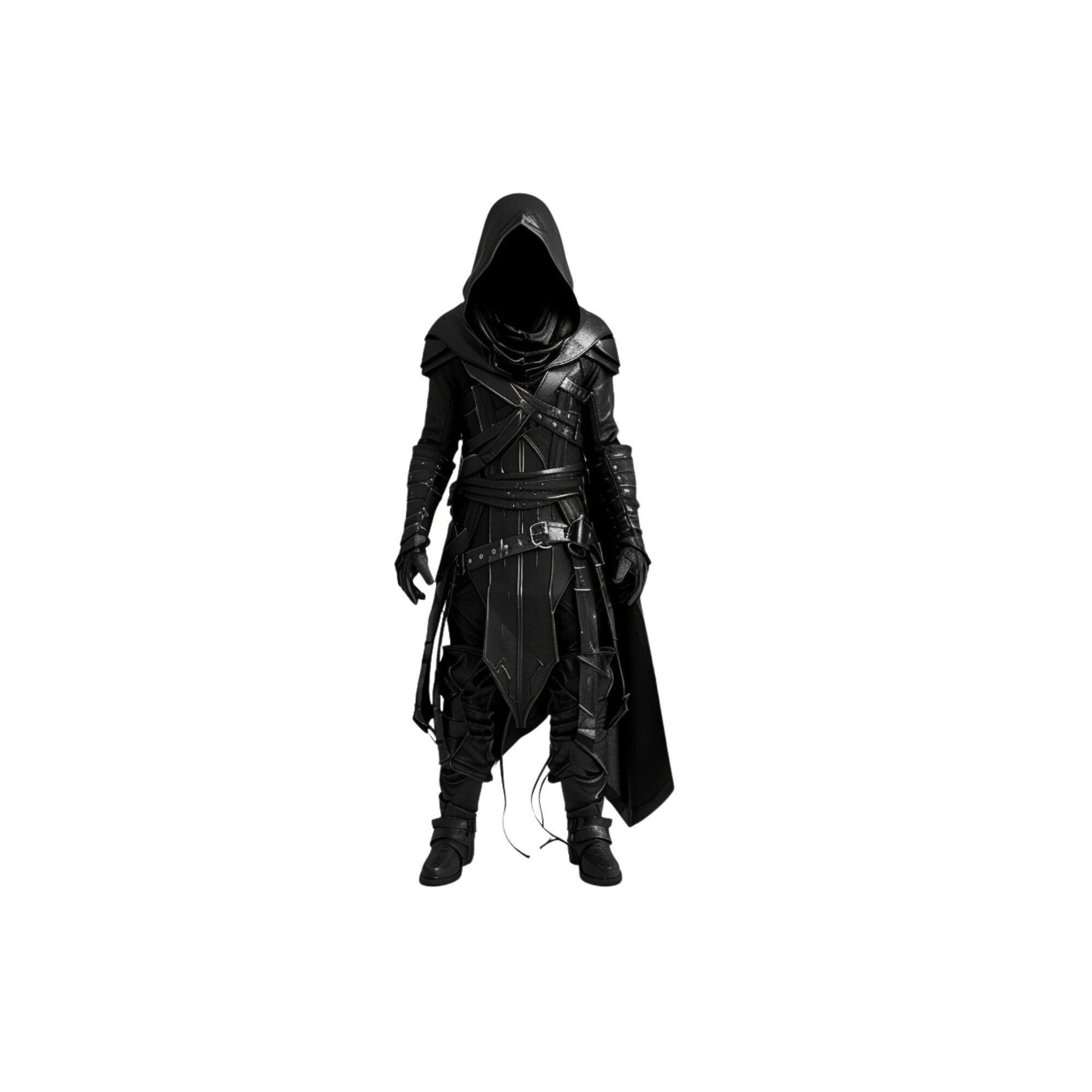 Handmade Black Leather Hooded Cloak , Leather Cloak for Cosplay, Hooded ...