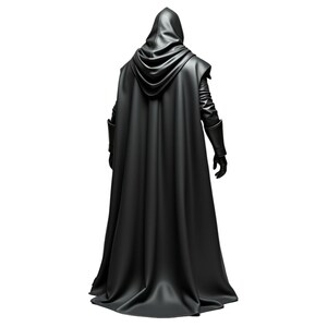 Black Leather Medieval Armour Cloak - Hooded Viking Cloak Costume for ...