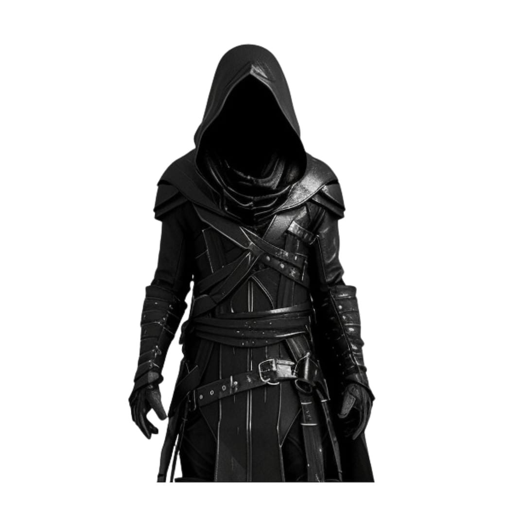 Handmade Black Leather Hooded Cloak , Leather Cloak for Cosplay, Hooded ...