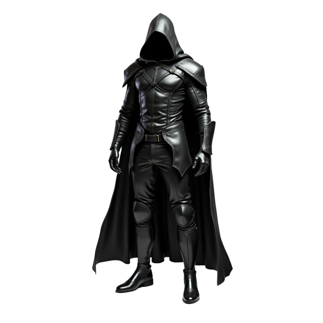 Black Leather Medieval Armour Cloak - Hooded Viking Cloak Costume for ...