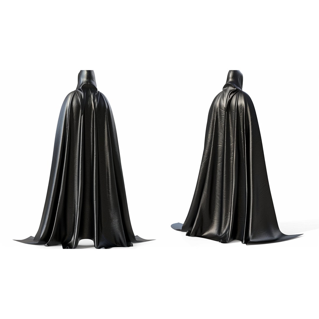 Black Men's 100% Genuine Leather Cloak, Handmade Leather Cloak, Men's ...