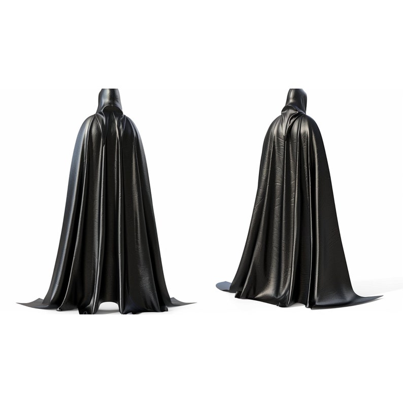 Black Men's 100% Genuine Leather Cloak, Handmade Leather Cloak, Men's ...