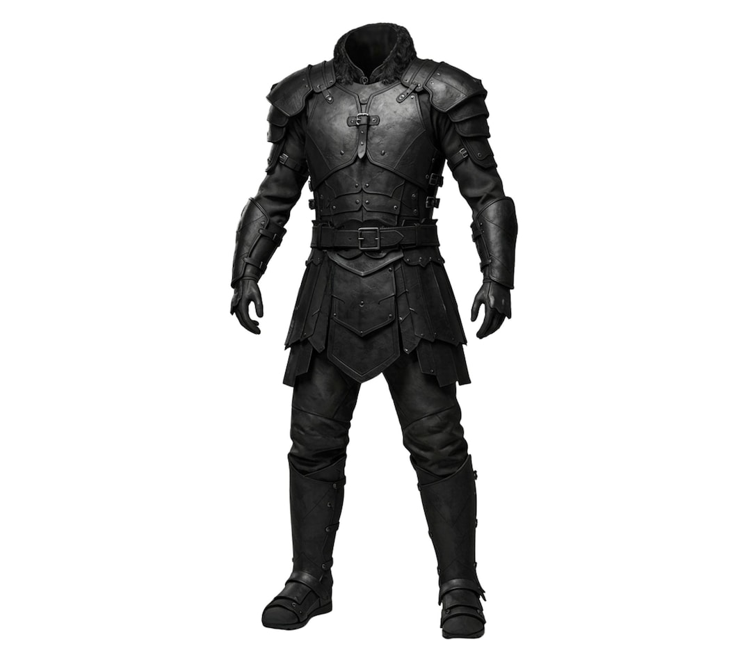 Custom Black Fortress Leather Armor Suit - Medieval LARP Cosplay Armor ...