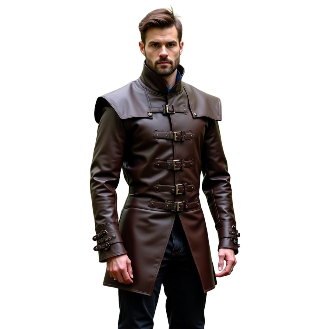 Full Sleeves Viking Leather Jerkin - Renaissance Vest for Fantasy ...