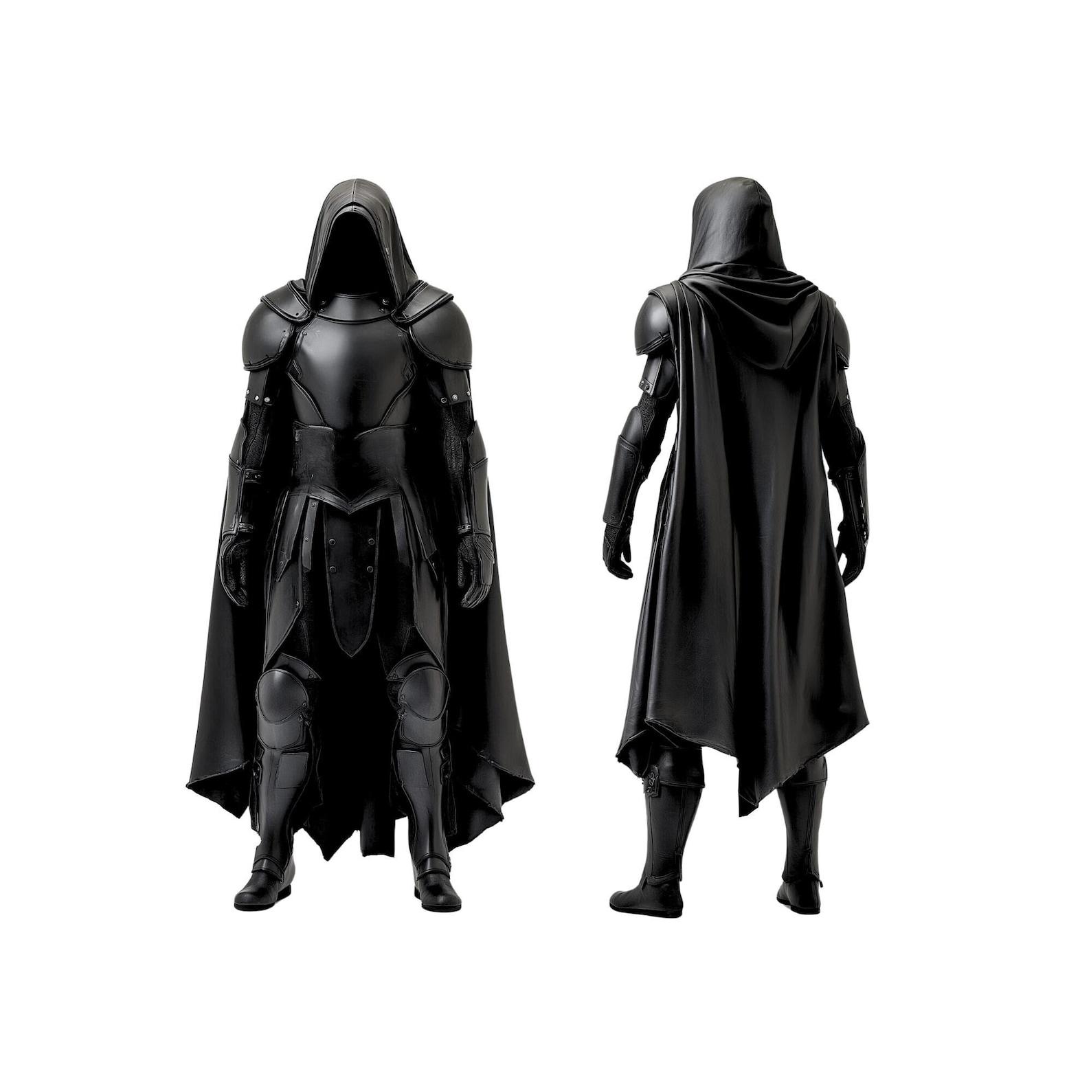 100% Genuine Leather Cloak and Armor Suit | Handmade Gothic Leather ...