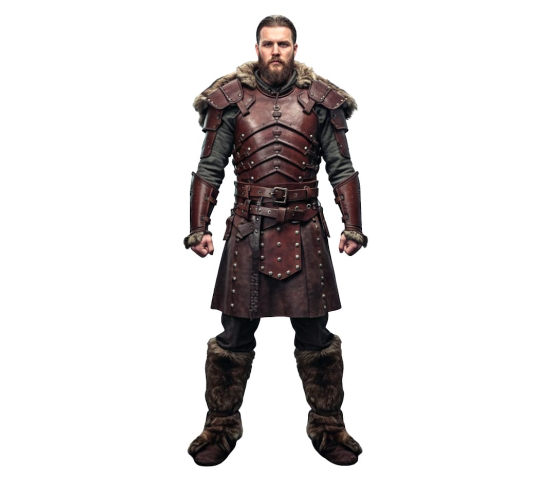 Viking Warrior Leather Armor Costume | Medieval Barbarian Outfit With ...