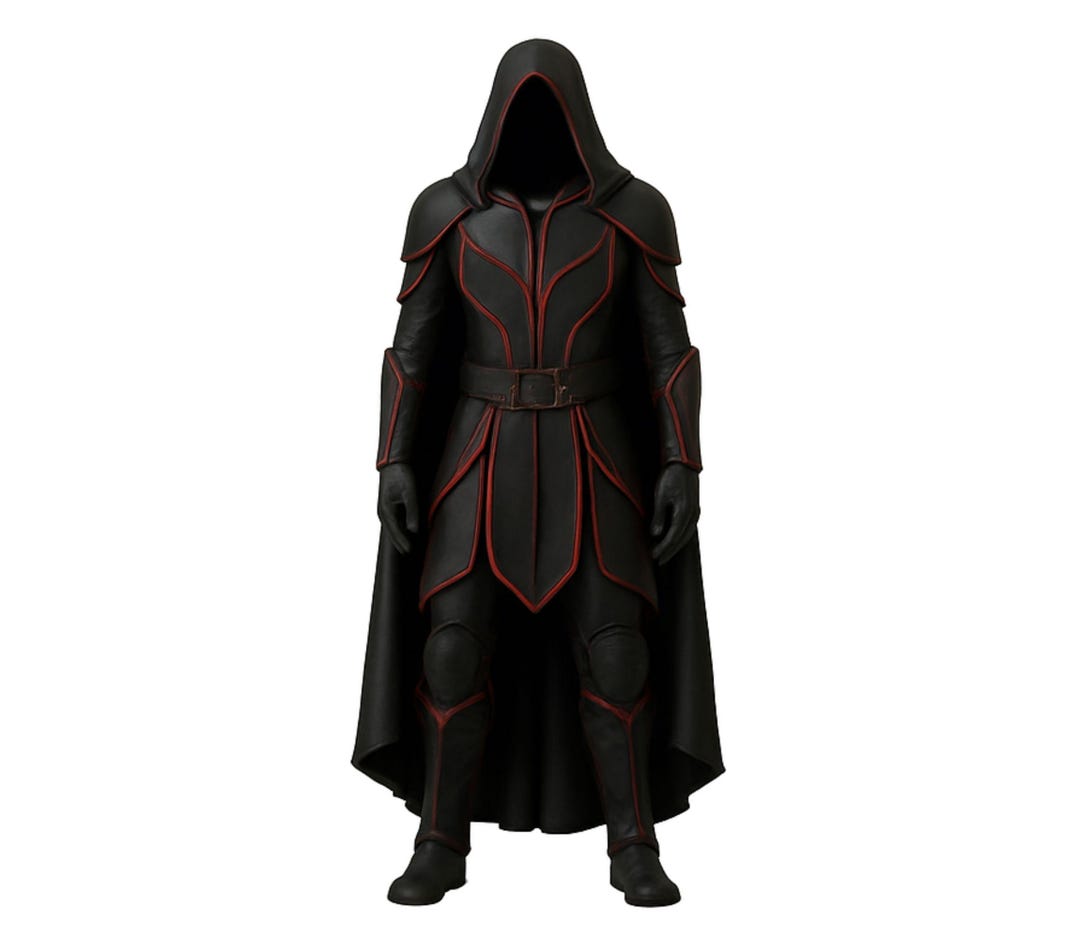 Black & Red Leather Cloak and Armor Suit | Handmade Gothic Leather ...