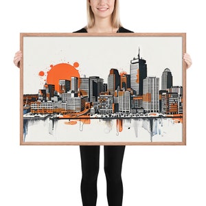 Boston Skyline Art | Sunrise City | Skyline Modern Wall Art Print ...