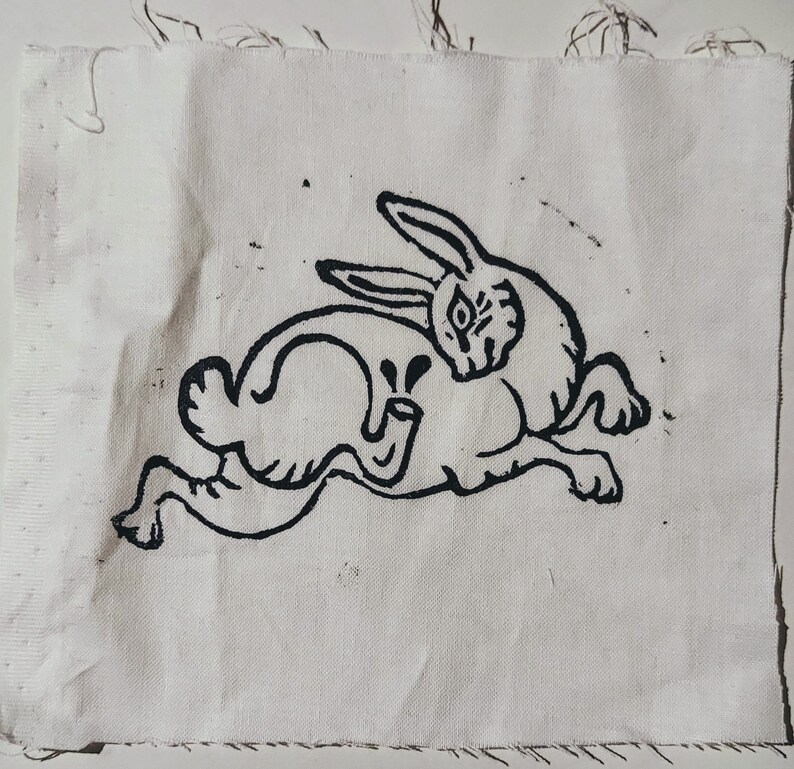 Lucky Rabbit Foot- Handprinted Patch - Etsy