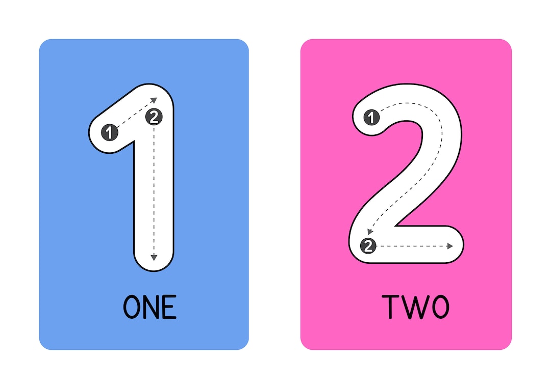 1,2,3 Flash Card Digital Pdf for Print - Etsy