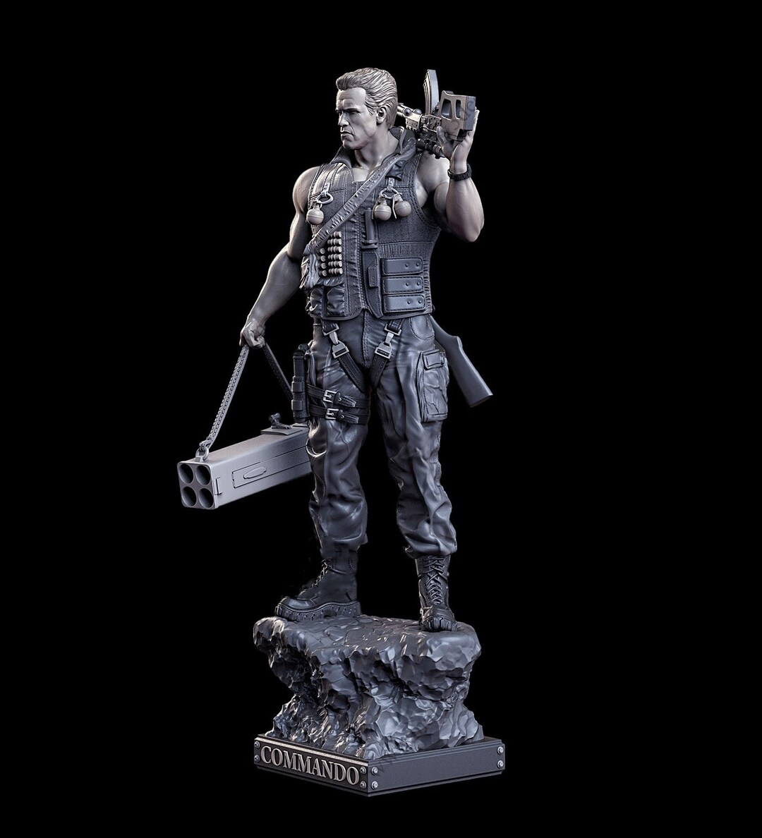 Commando STL File High Quality 3D Model Printer Model Figure Action ...