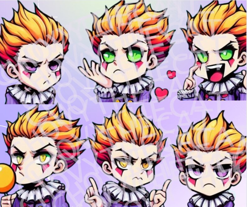 Joker Boy Hisoka Twitch Emote Pack Gaming Streaming Streamer - Etsy