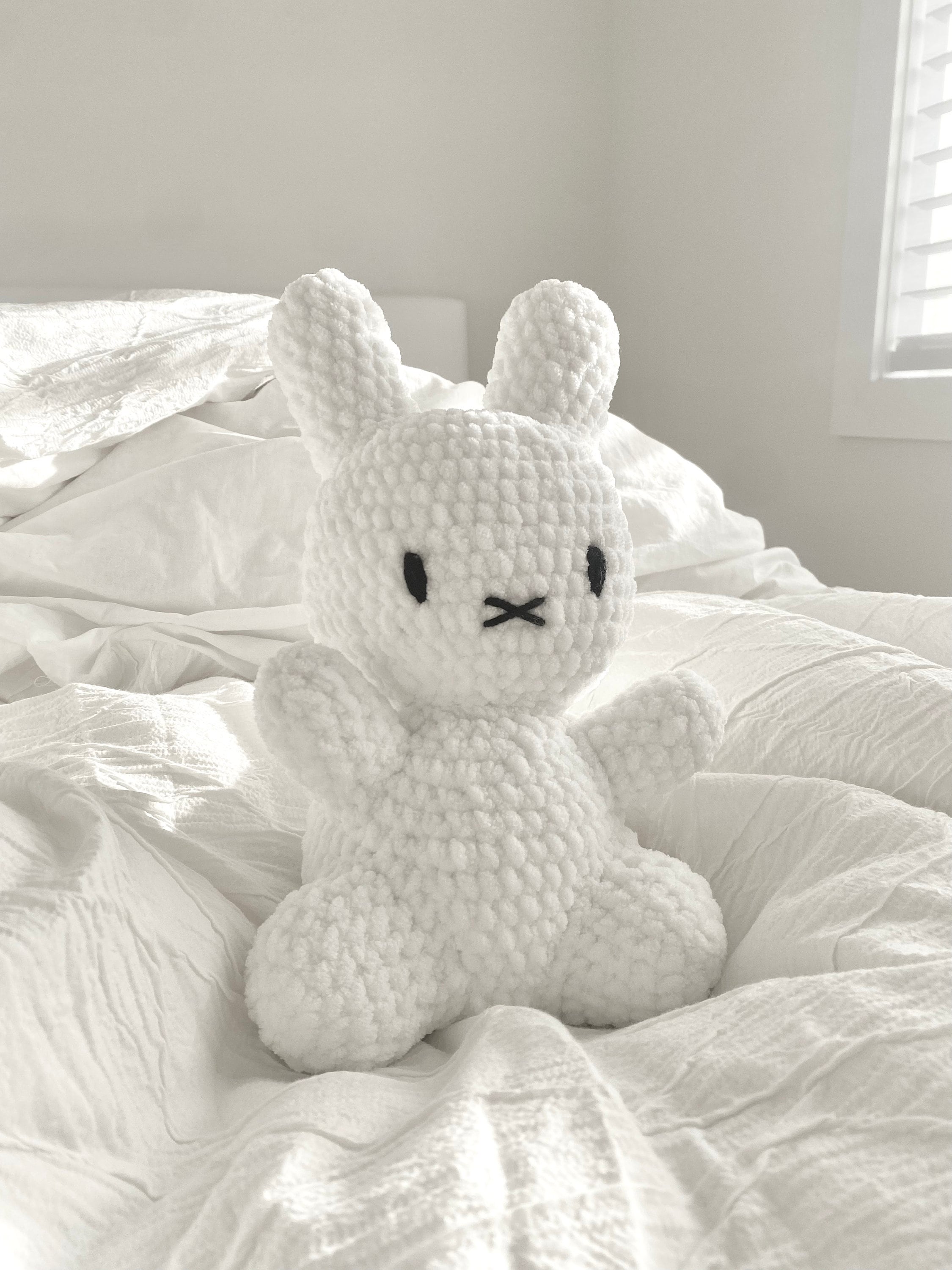 White Bunny Rabbit Amigurumi Crochet Plushie - Etsy