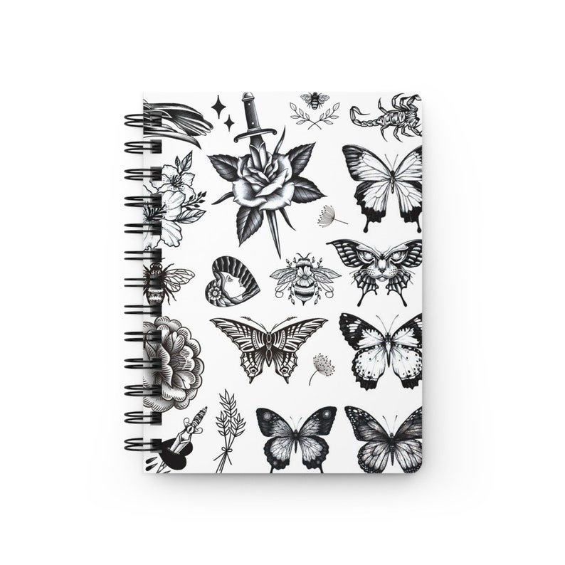Artistic Notebook Tattoo Inspired Spiral Bound Journal Gift for Her ...