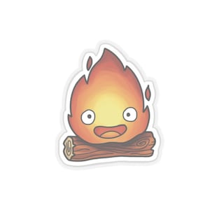 Calcifer Fire Demon Kawaii Happy Fire Sticker Studio Ghibli Gift for ...