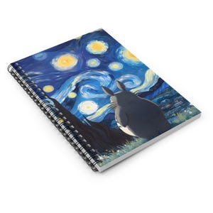 Totoro Spiral Notebook - Totoro Van Gogh Art Starry Night Anime Journal ...
