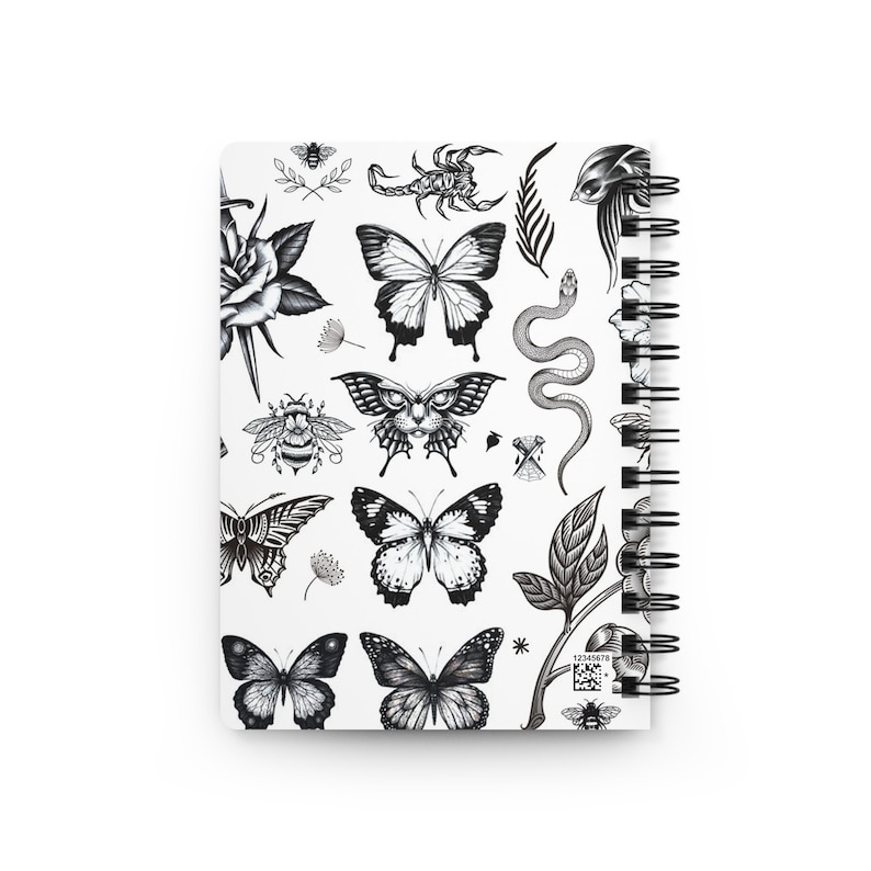 Artistic Notebook Tattoo Inspired Spiral Bound Journal Gift for Her ...