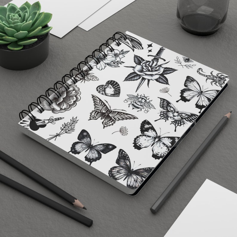 Artistic Notebook Tattoo Inspired Spiral Bound Journal Gift for Her ...