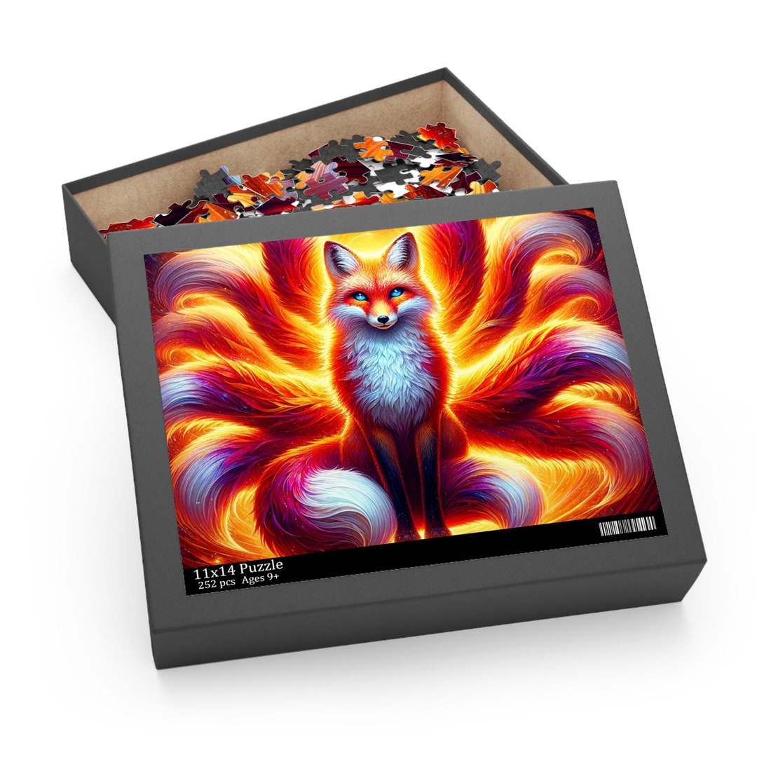 Mystical Nine Tailed Fox Art Puzzle – Kitsune HD Art, Multi-size 120 ...