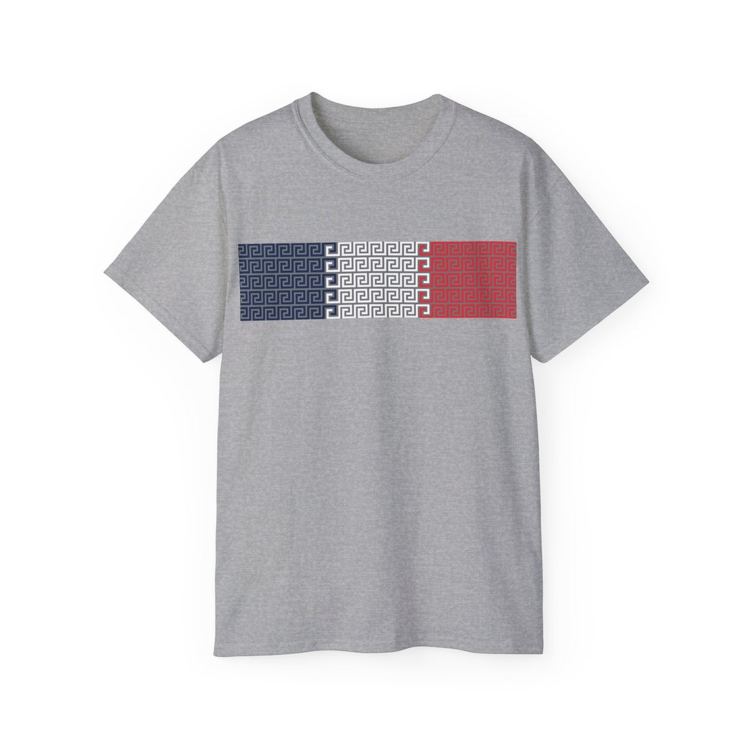 Greek Meander Blue White Red French Flag T-shirt - Etsy