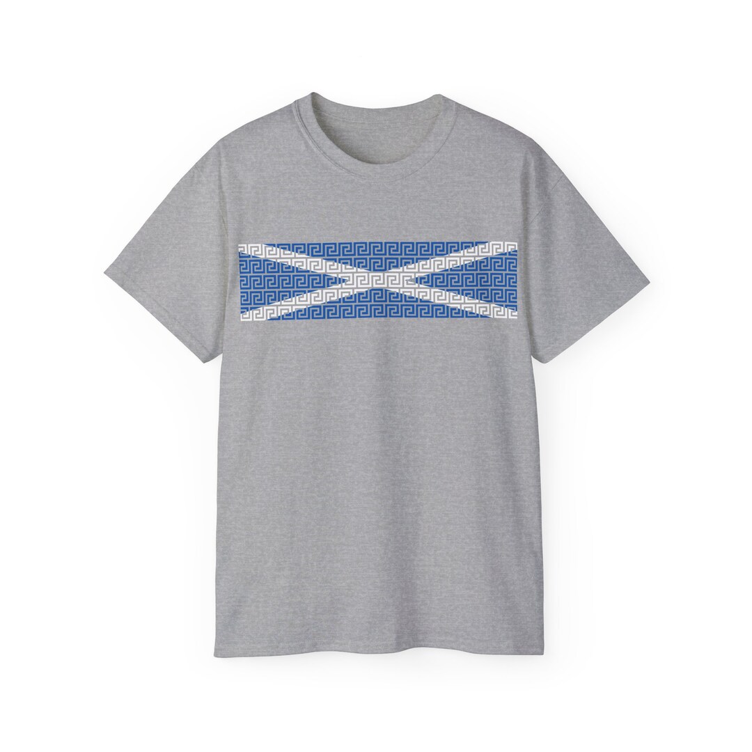 Greek Meander Pattern Blue White Scottish Flag T-shirt - Etsy