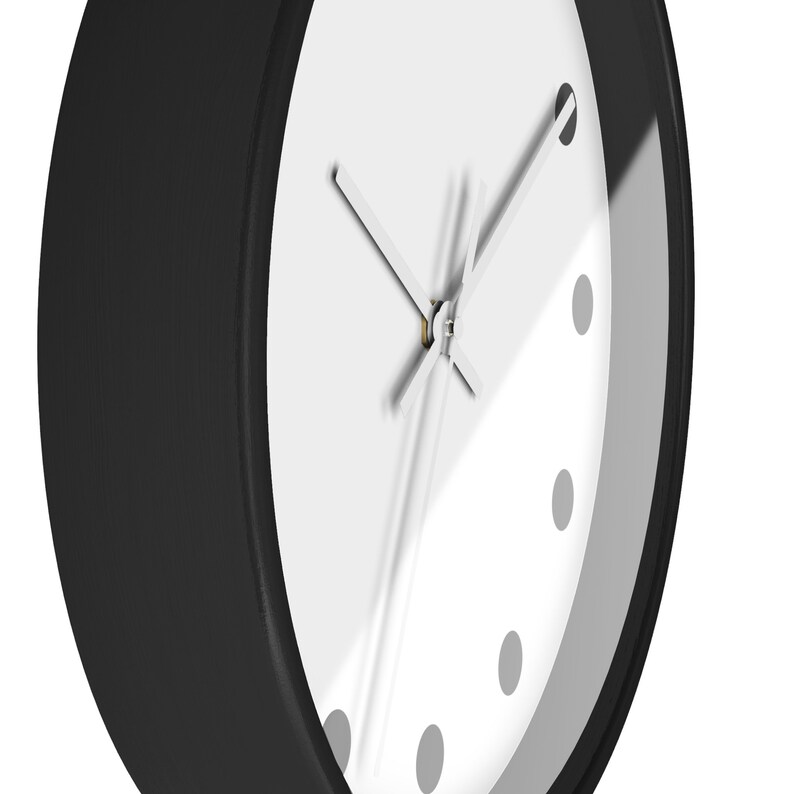 Wall Clock Dot Clock No 1 - White Face Black White Wood Frame Black ...