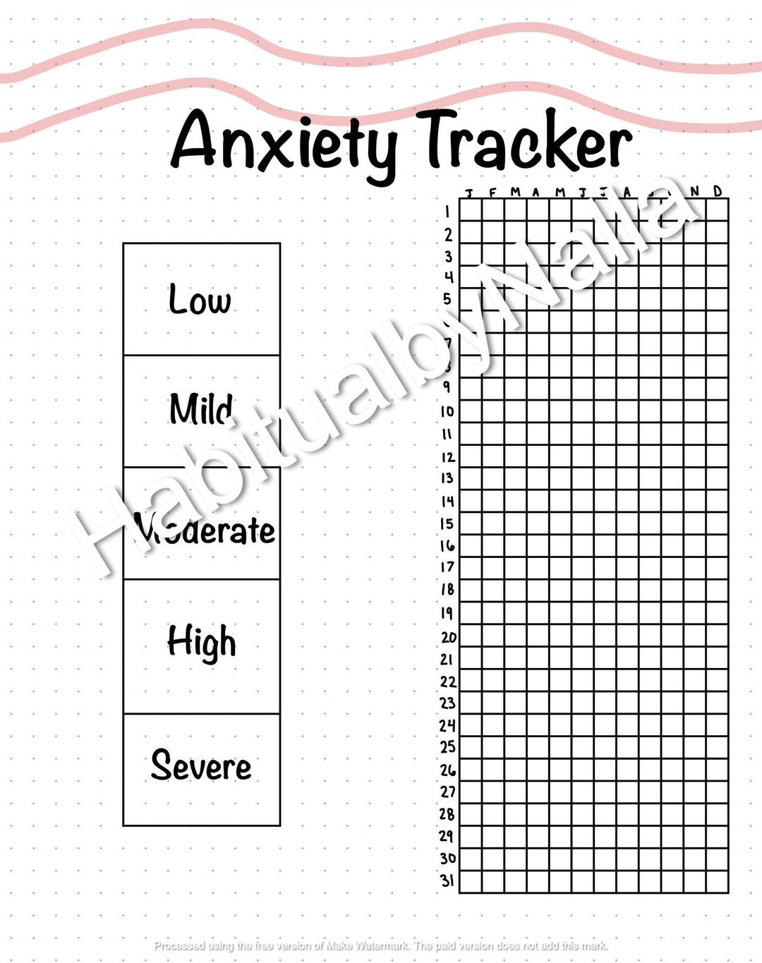 Anxiety Tracker Template - Etsy