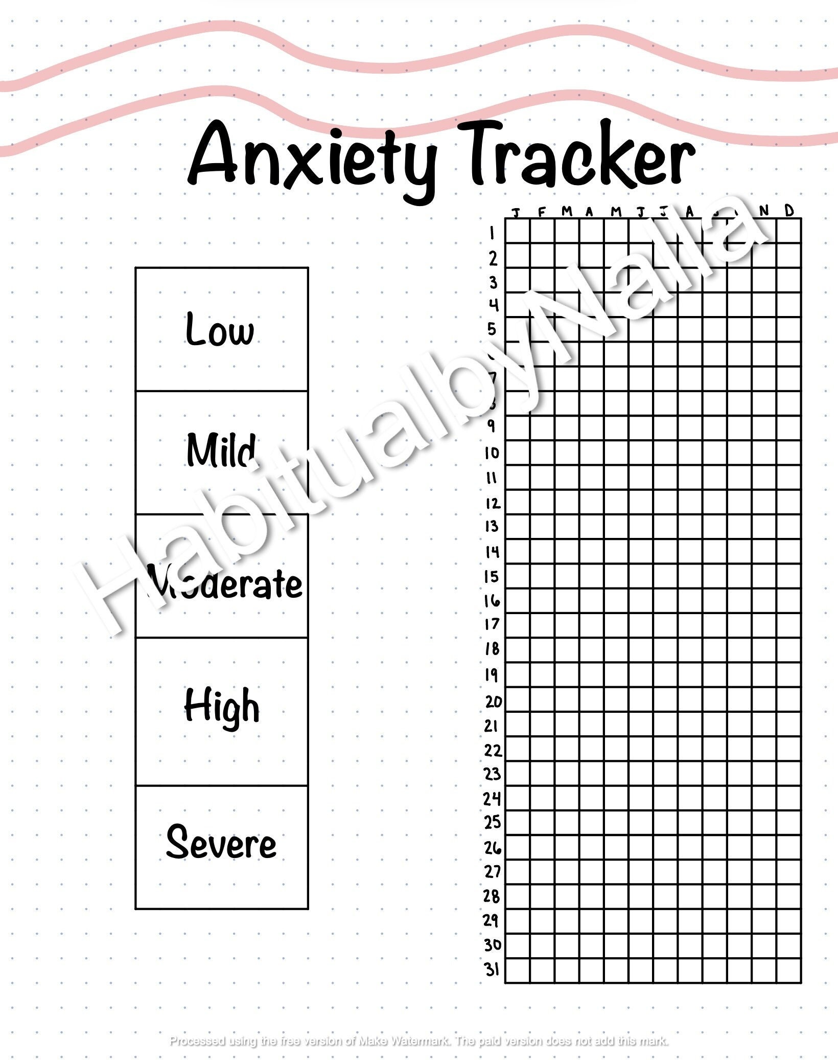 Anxiety Tracker Template - Etsy