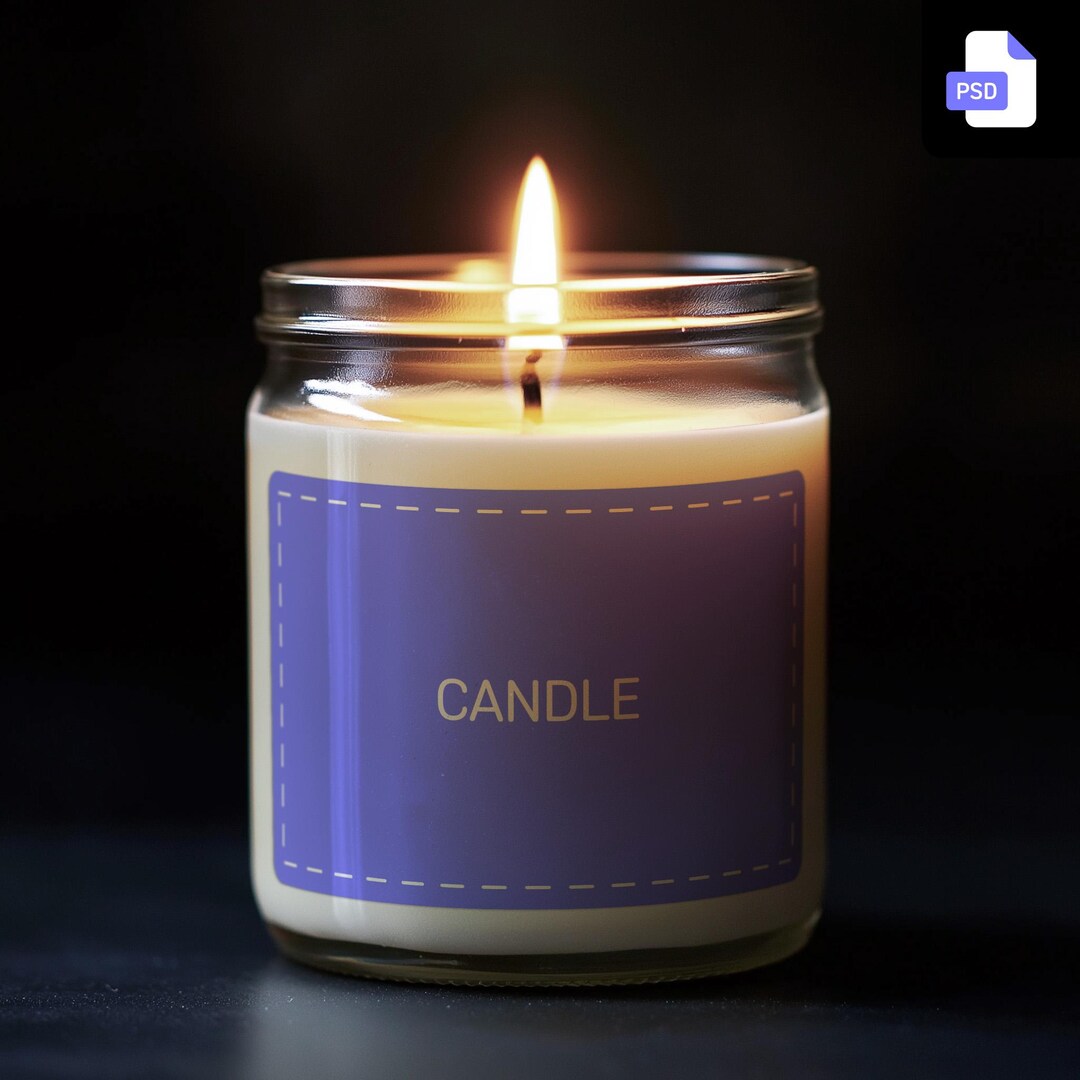 Scented Candle Mockup PSD Soy Jar POD Digital Smart Editable Photoshop ...