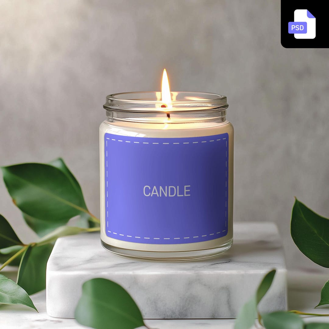 Scented Candle Mockup PSD Soy Jar POD Printify Digital Smart Editable ...