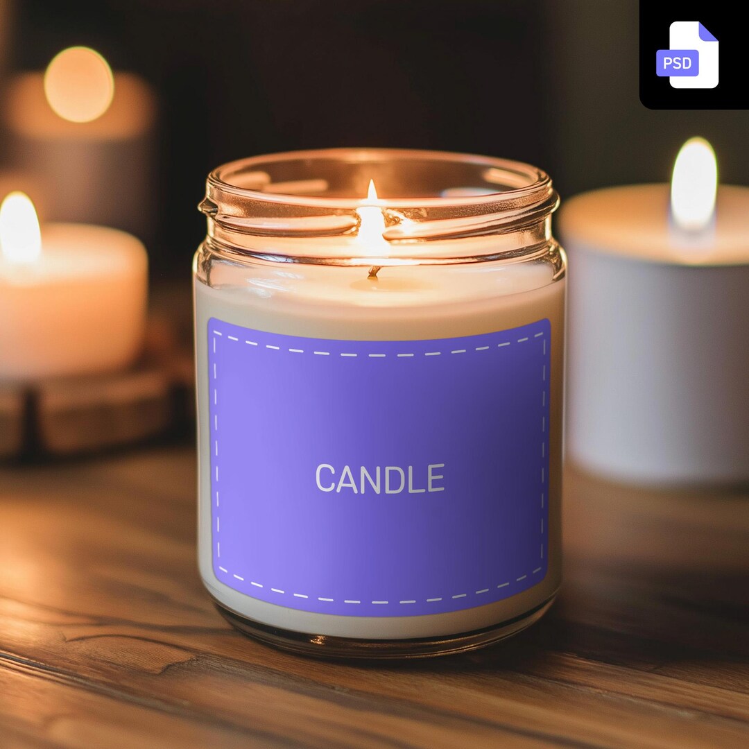 Scented Candle Mockup PSD Soy Jar POD Printify Digital Smart Editable ...