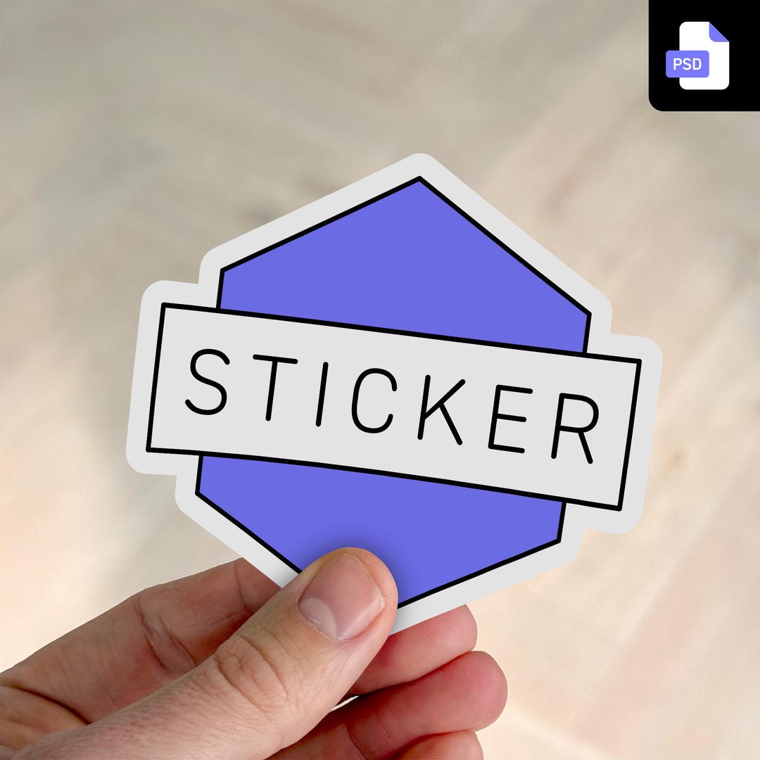 Sticker Mockup PSD Vinyl Decal Paper Hand Holding Close up Digital ...