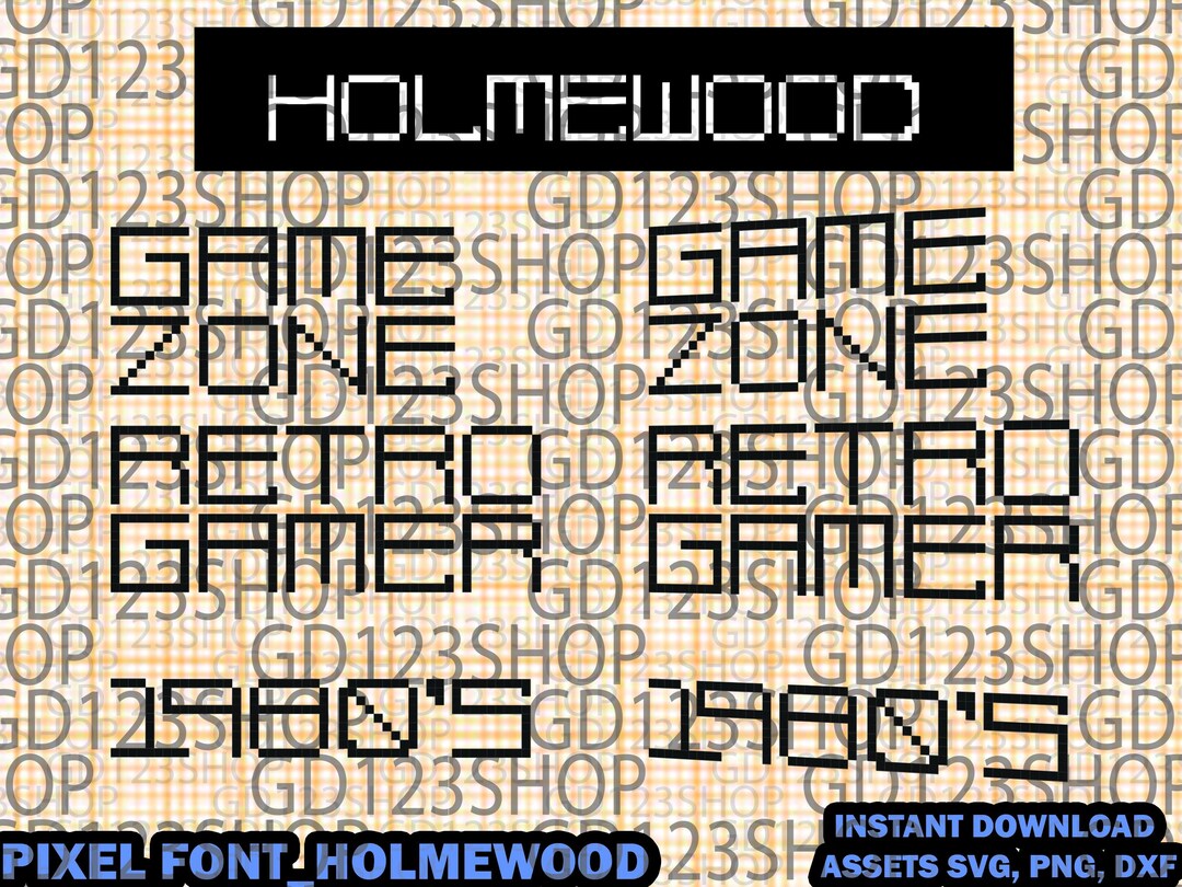 Pixel Font SVG PNG DXF: Retro Gamer Graphics (digital Download) - Etsy