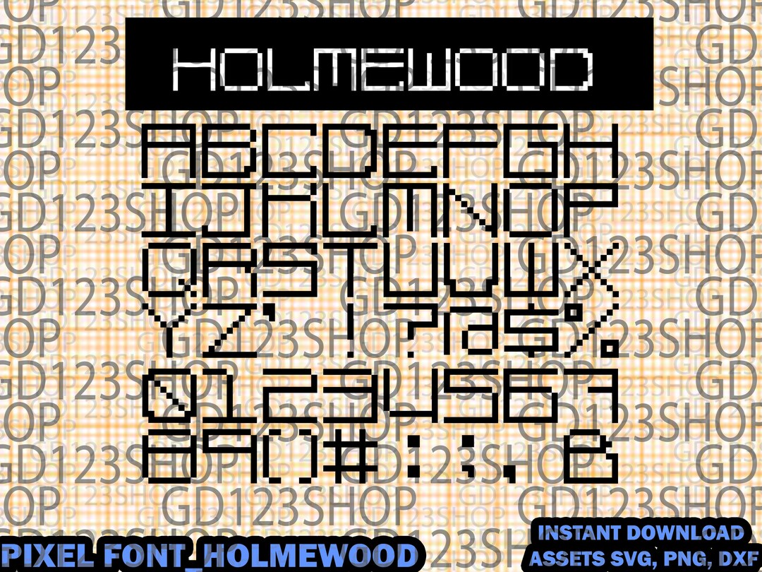 Buy Pixel Font SVG, PNG, Font DXF, Cricut Silhouette Cut File Free ...