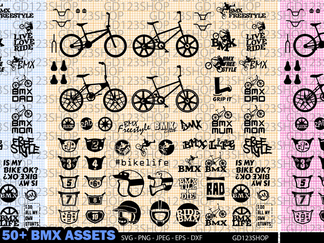 BMX Designs and Assets, Bmx Svg Bundle Cricut Cut File Free Commercial ...