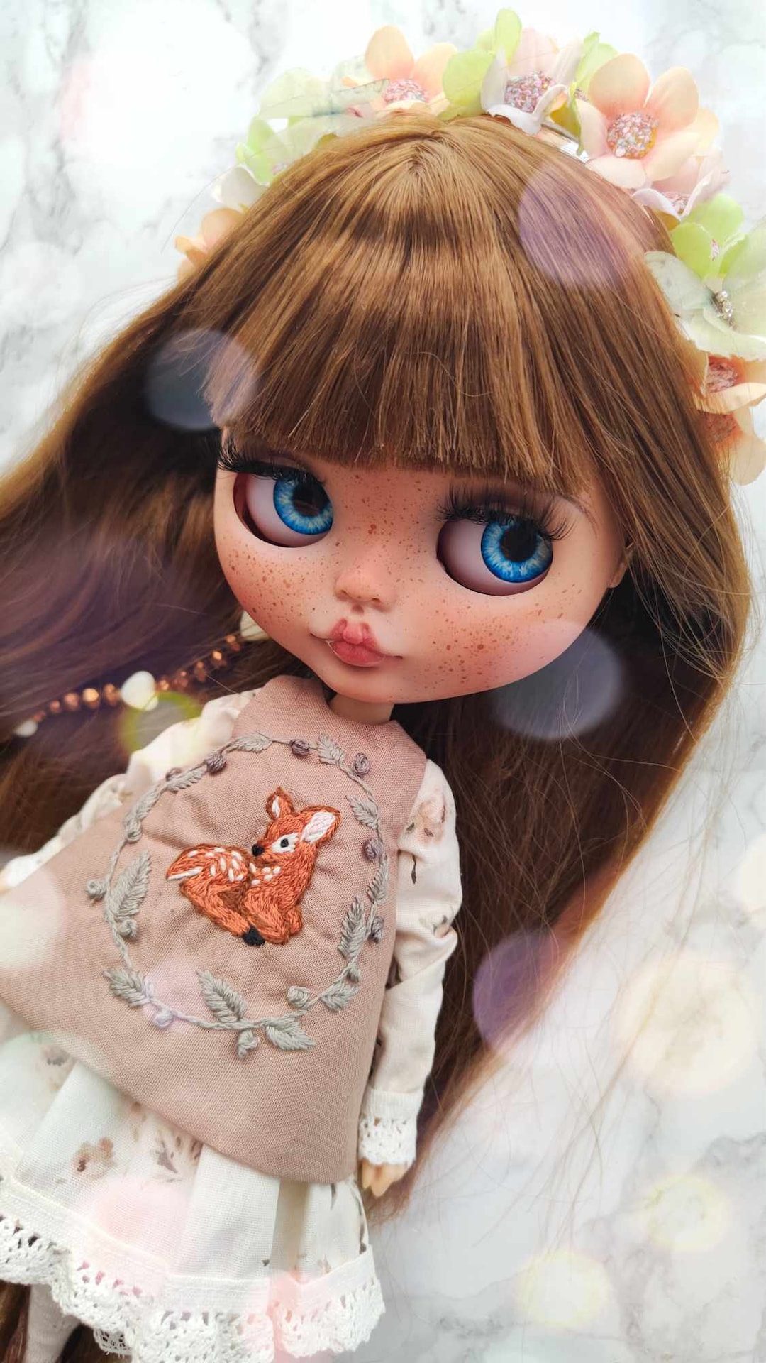 Blythe Doll Custom Tbl Mia, Ooak Blythe Doll, Brown Hair Doll, Unique ...