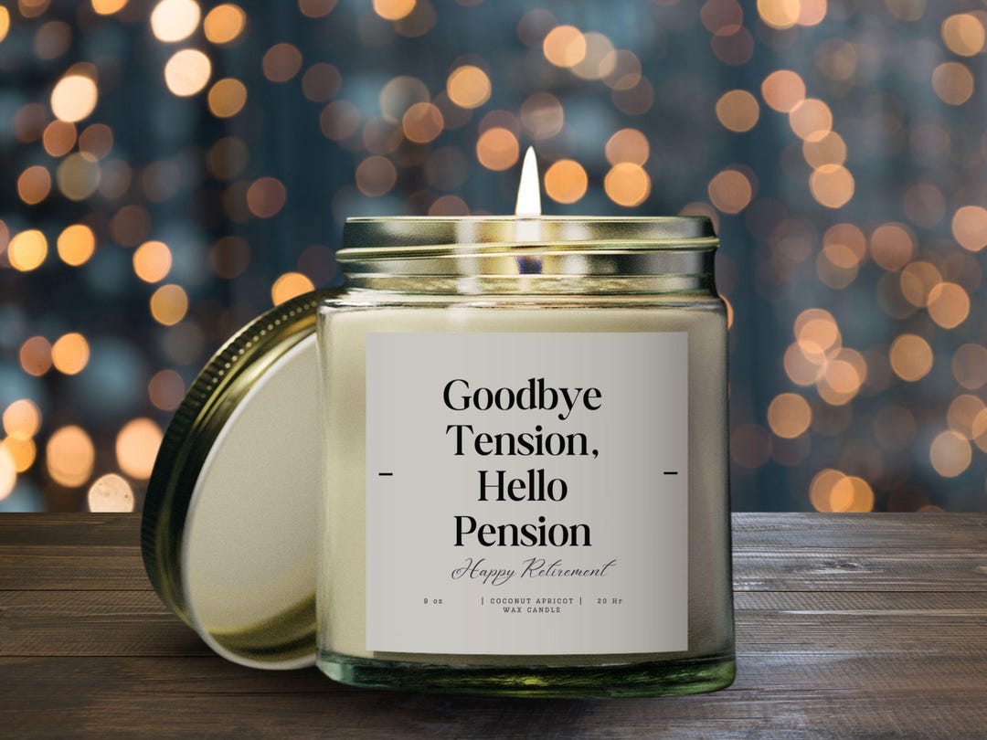 Retirement Gift Candle Funny Goodbye Tension Hello Pension Scented ...