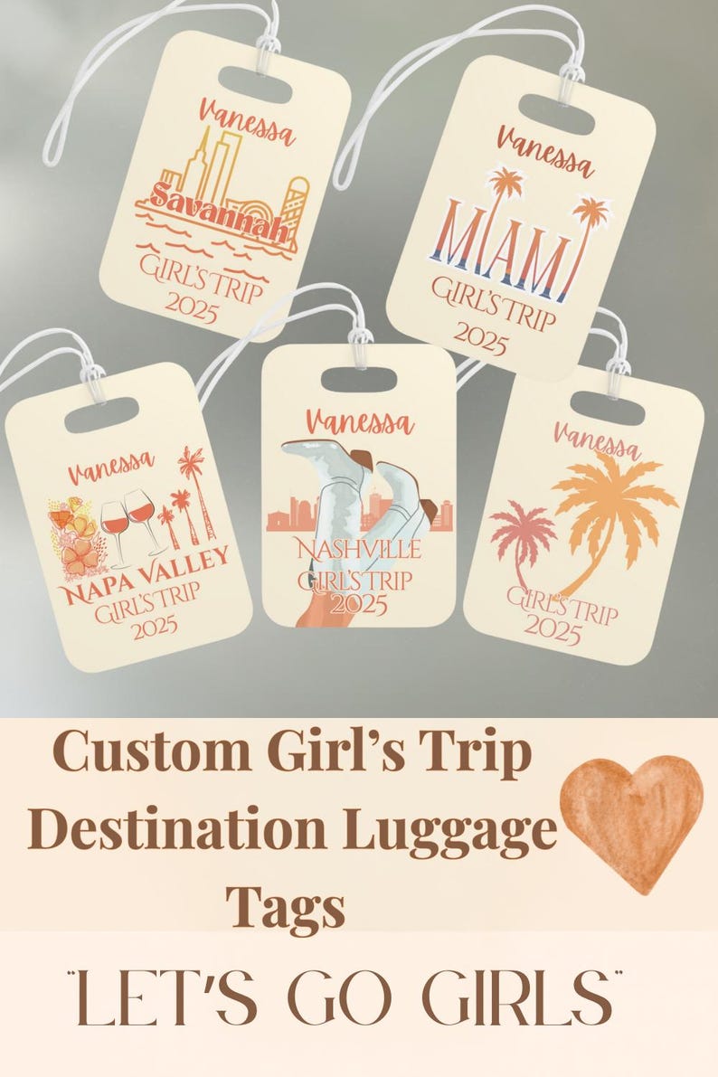 Girls Trip Gifts Personalized Luggage Tags Custom Travel Bag ID ...