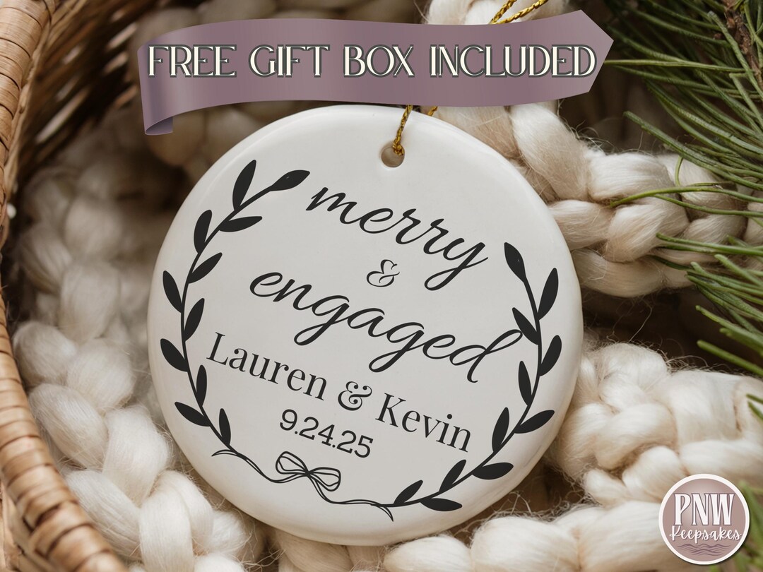 First Christmas Engaged Ornament Custom First Christmas Engaged ...