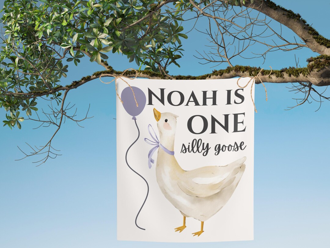 One Silly Goose 1st Birthday Personalized Birthday Banner Silly Goose ...
