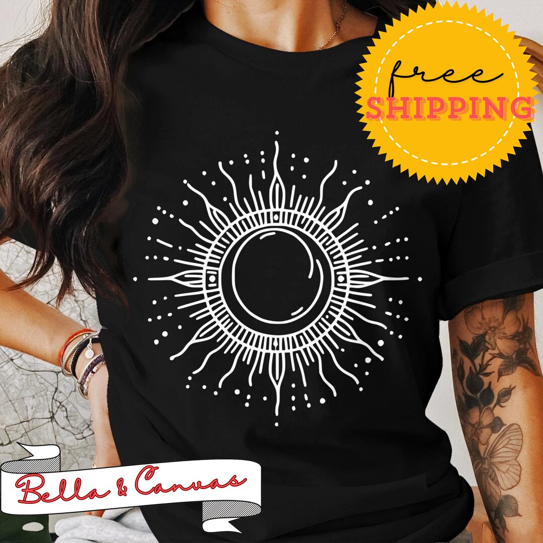 Sunburst Graphic Bella and Canvas T, Unique Celestial Design Tee ...