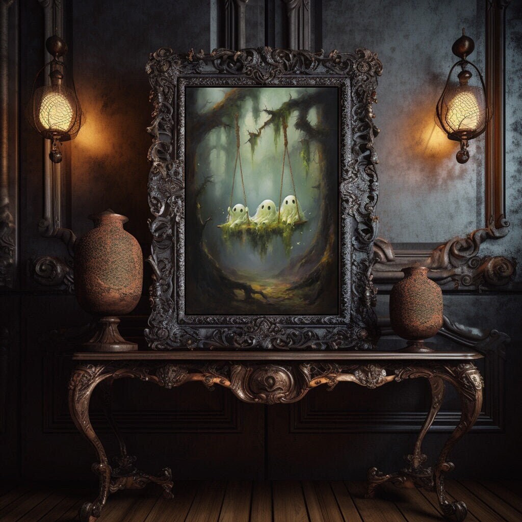 Ghost Swing Vintage Gothic Painting WALL ART PRINT Wall Decor Gifts - Etsy