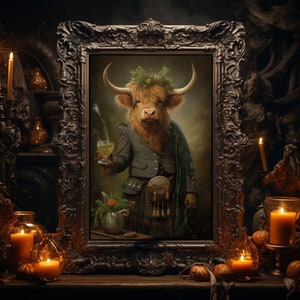Gothic Highland Cow Vintage Renaissance ART POSTER PRINT Victorian ...