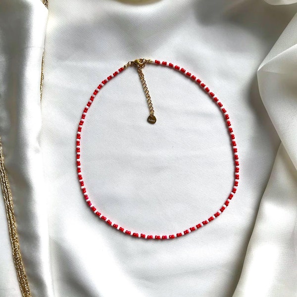 Red Bead Necklace - Etsy