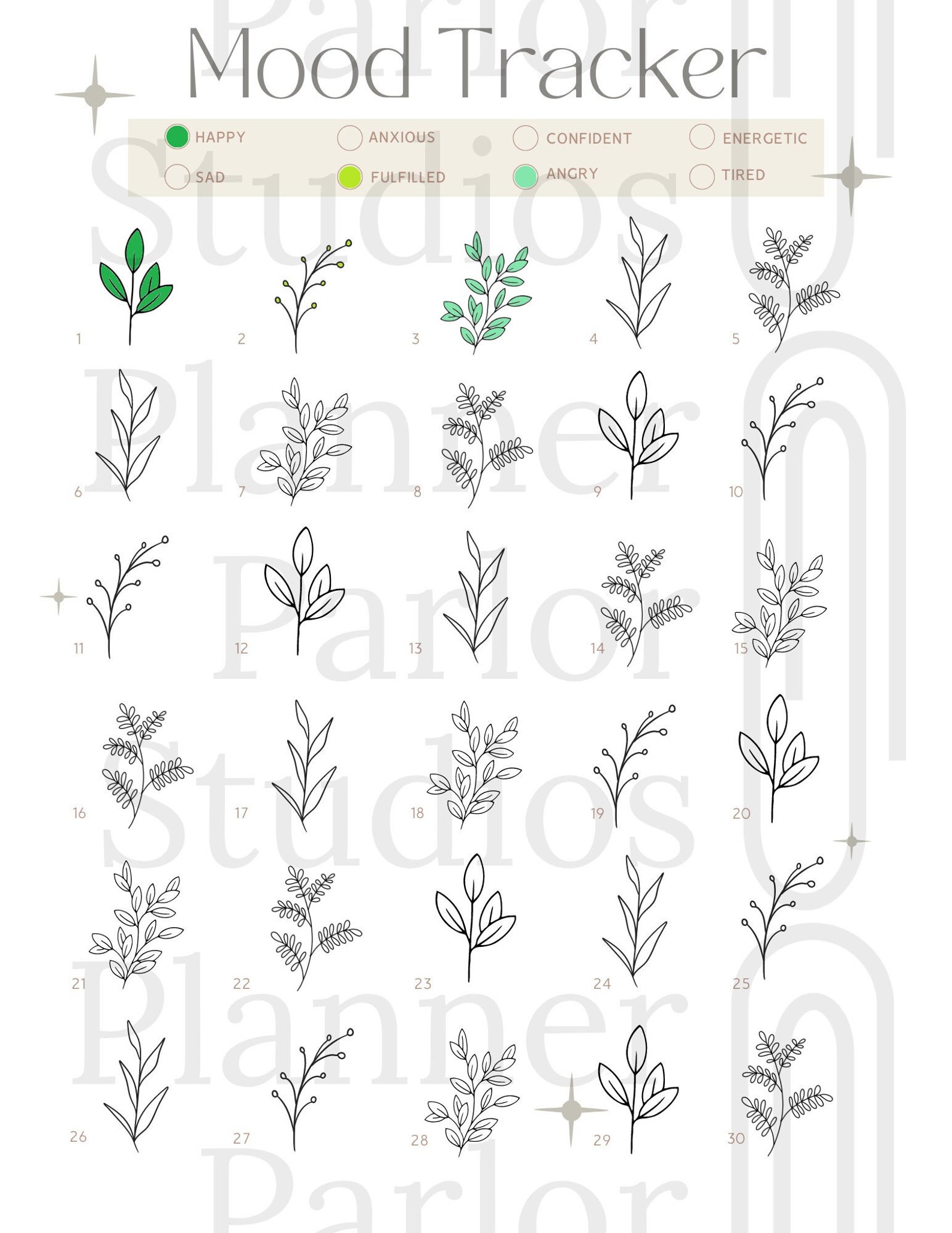Plants Mood Tracker - Etsy
