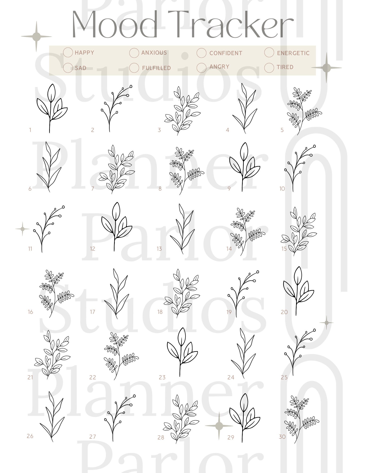 Plants Mood Tracker - Etsy