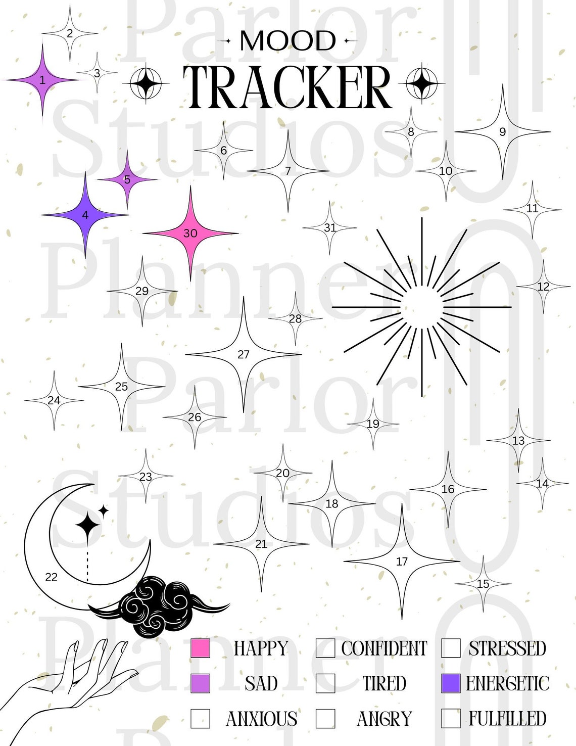 Sun and Moon Mood Tracker - Etsy