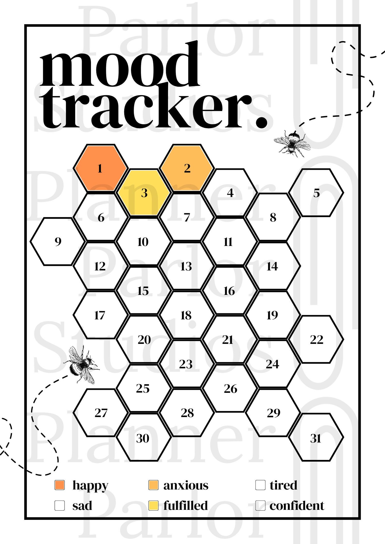 Honey Bee Mood Tracker - Etsy