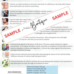 Calcium Nutrition Guide Calcium Reference Chart Food List Health ...