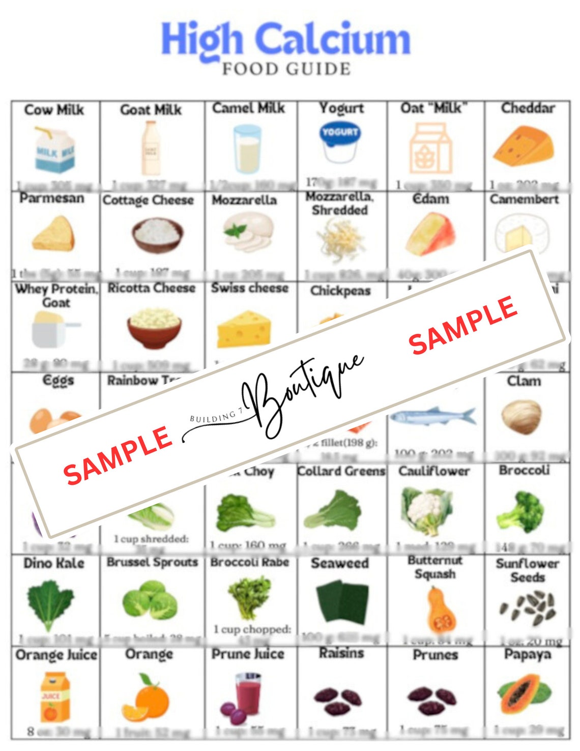 Calcium Nutrition Guide Calcium Reference Chart Food List Health ...